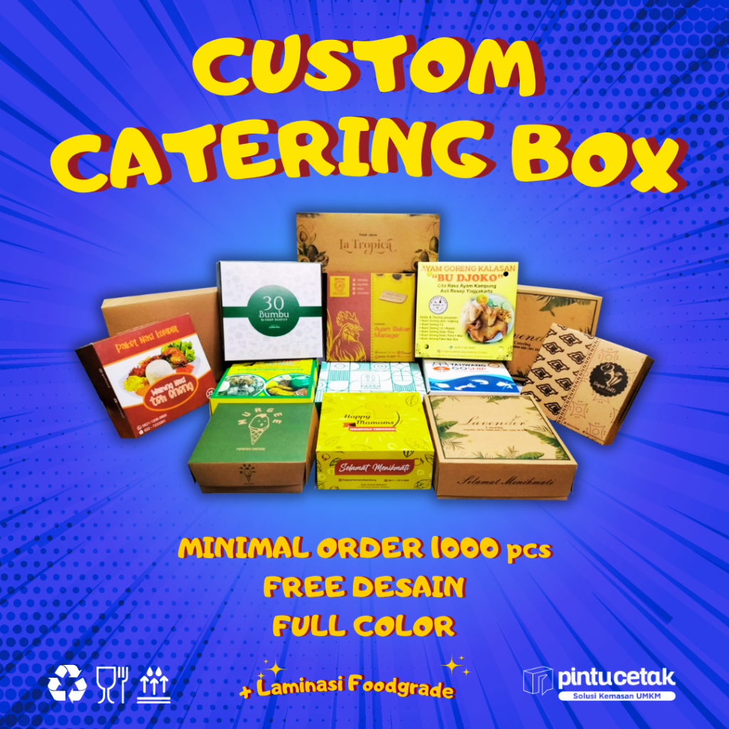 Jual CUSTOM DESIGN CATERING BOX Makanan Paper Kraft, MIN ORDER 1000 PCS ...