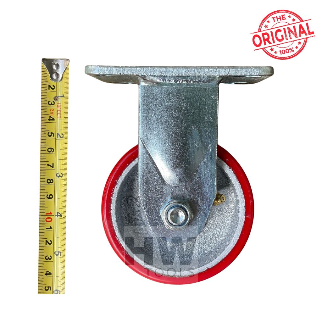 Jual Roda Besi PU Heavy Duty 4 Inch Mati Castor Wheel PU 4" HD Fixed ...