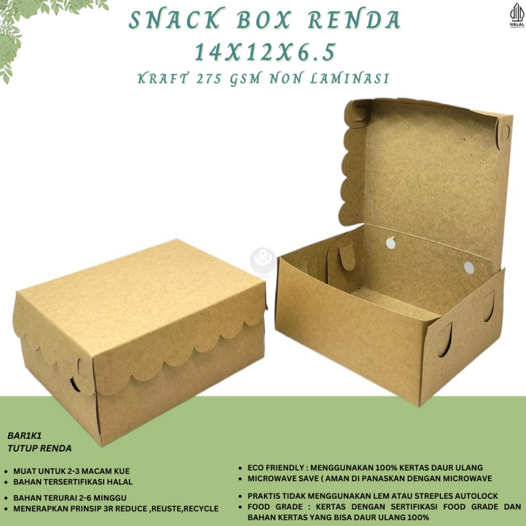 Jual Dus Snack 12x14 Box Snack 14x12 Dus 12x14 Box Roti (BAR1K1-Non ...