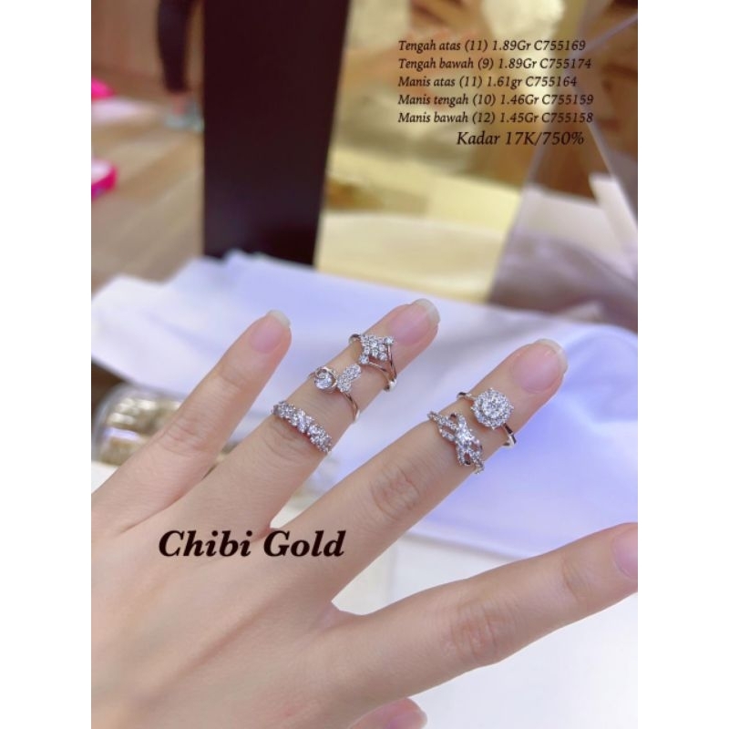 Jual CHIBI GOLD- cincin diamondlook cincin putih emas 750 kadar 17k ...