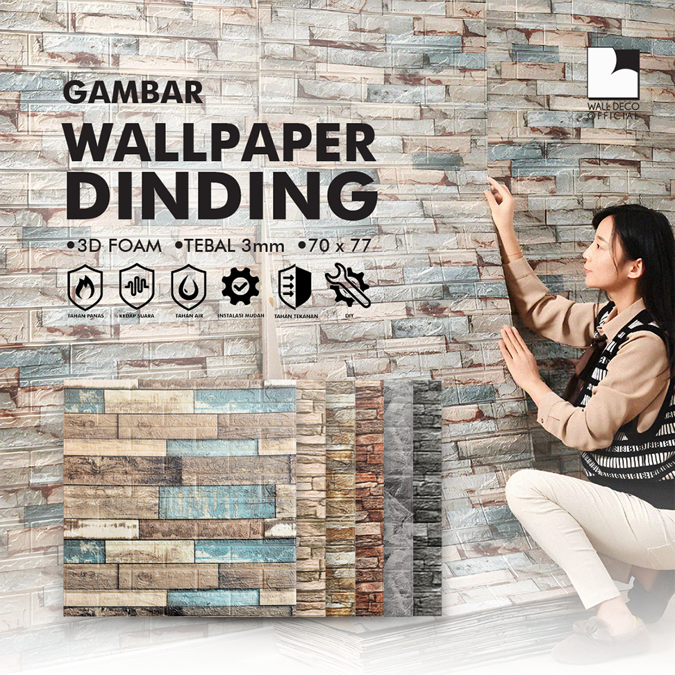 Jual Wall Deco - Wallpaper Dinding Kamar Tidur 3D Foam Aesthetic Ruang ...