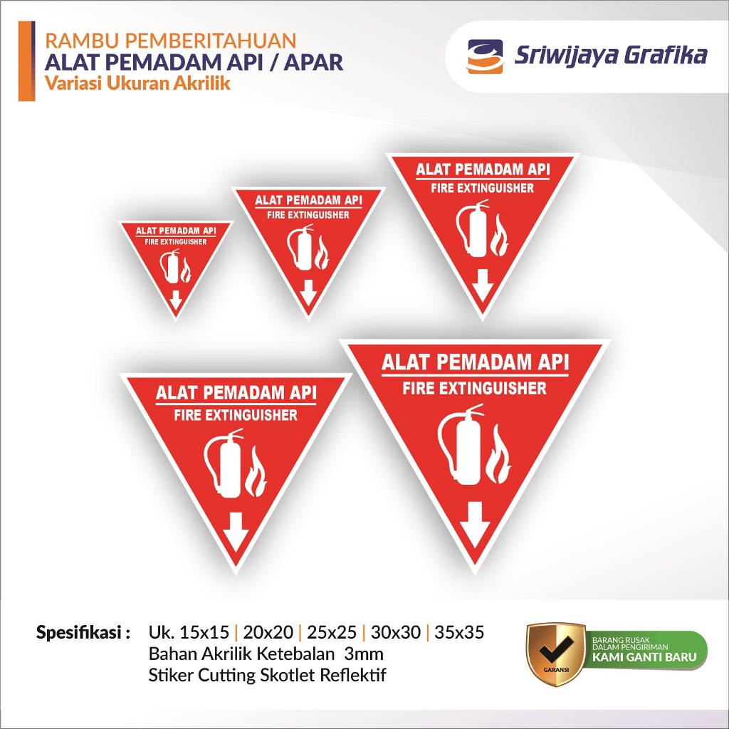Jual RAMBU ALAT PEMADAM API APAR AKRILIK 3MM VARIASI UKURAN | Shopee ...