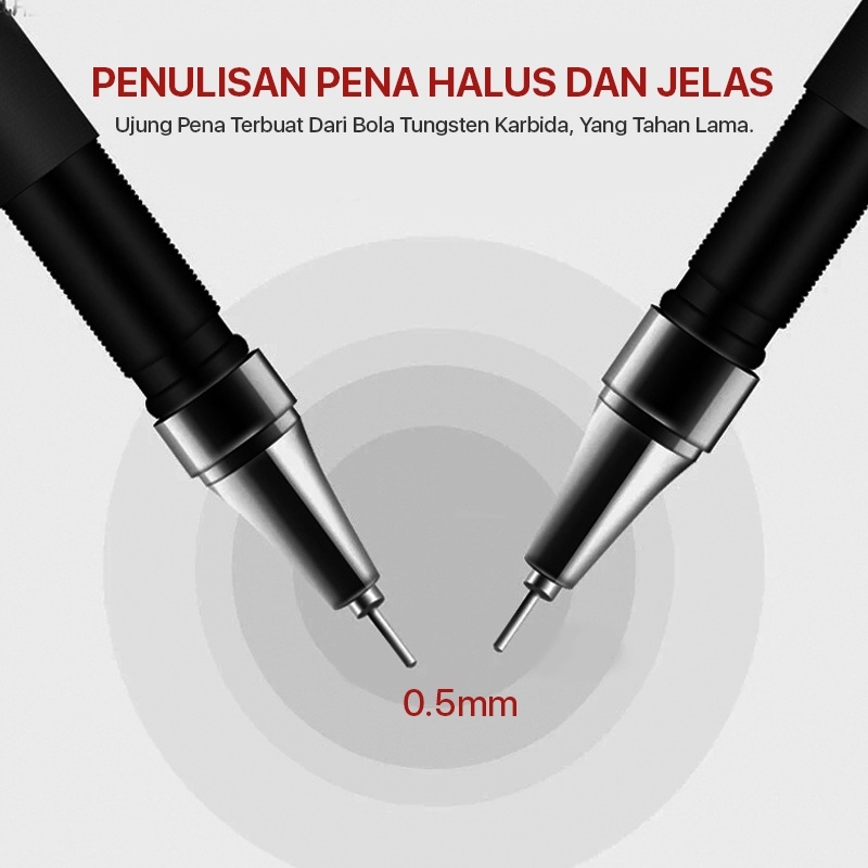 Jual Paus Biru - Gel Pen Pulpen Gel Tabung Jarum Penuh 3 Warna 0.5mm 1 ...