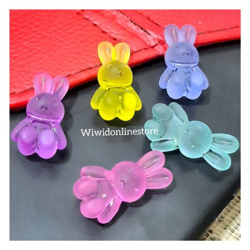 Jual (4 biji) MANIK AKRILIK FROSTED BUNNY | Shopee Indonesia