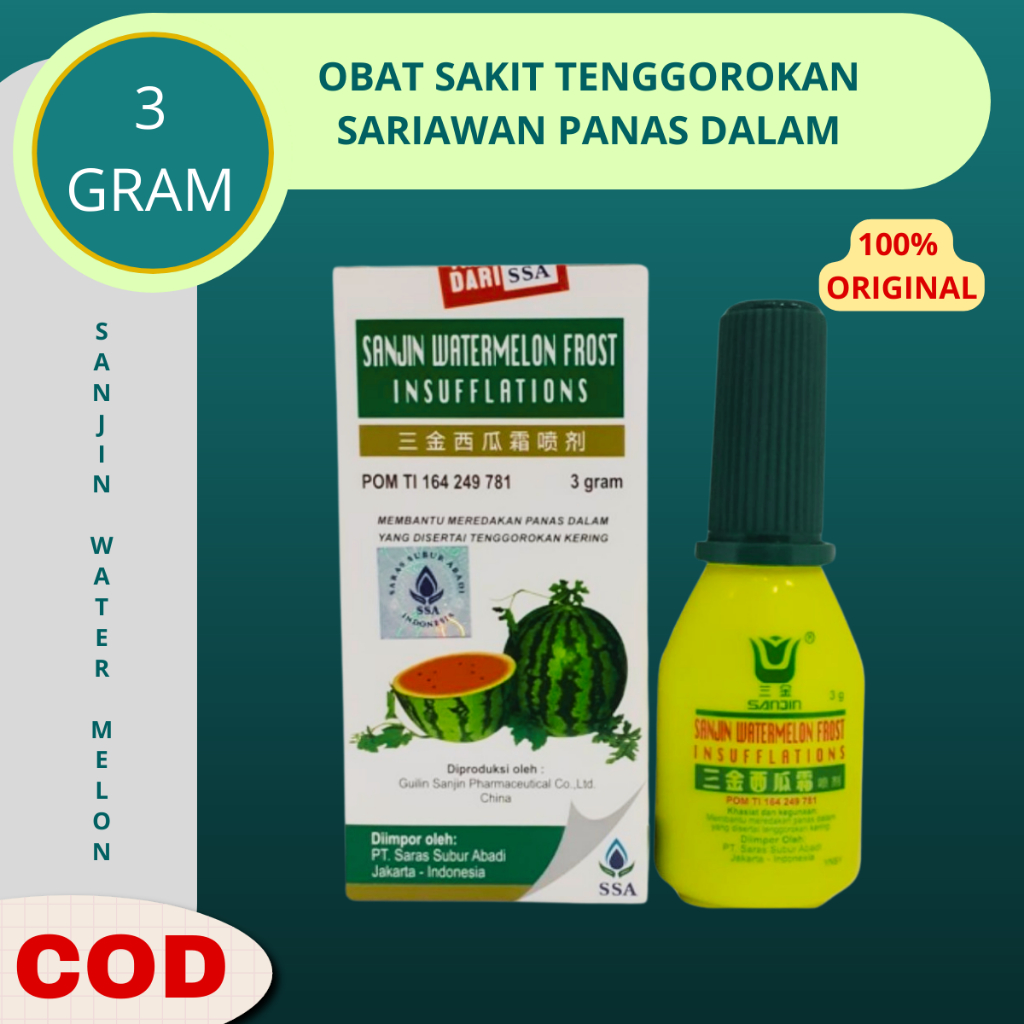 Jual Obat Sakit Tenggorokan Panas Dalam Sariawan Sanjin Watermelon ...