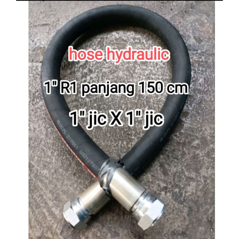 Jual selang hidrolik hose hydraulic 1 inch R1 panjang 150 cm 1" jic X 1 ...