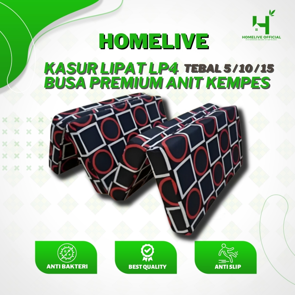 Jual [FREE ONGKIR & BISA COD] Kasur lipat Busa Anti Kempes Lipat 4 ...