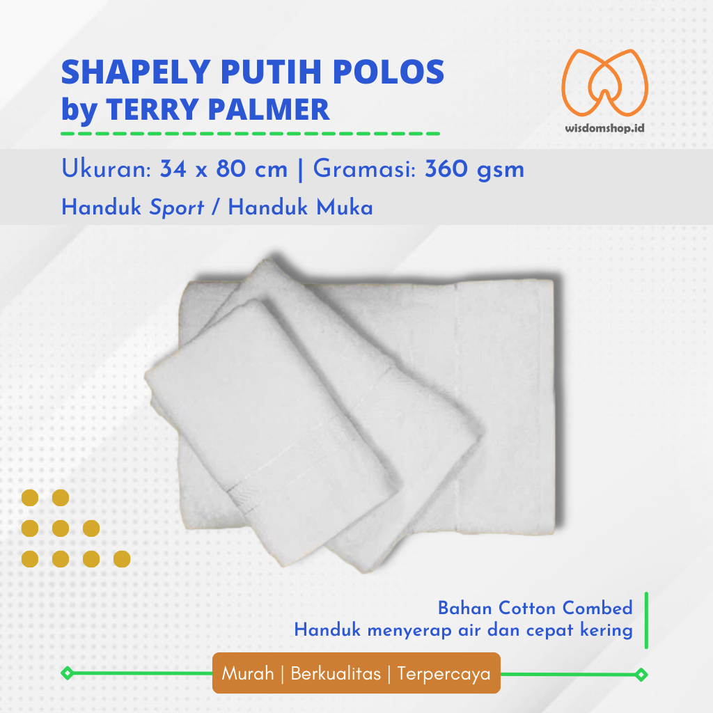 Jual [WS] Handuk Sport Shapely Putih Polos uk. 34x80 cm | Shopee Indonesia
