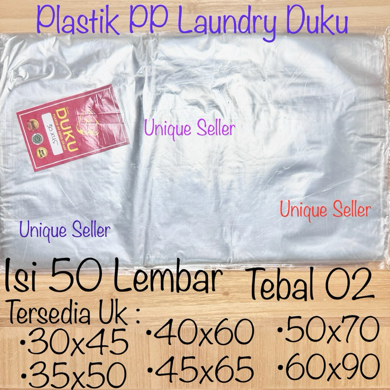 Jual [Isi50] Plastik Laundry DUKU 30x45 35x50 40x60 45x65 50x70 60x90 ...