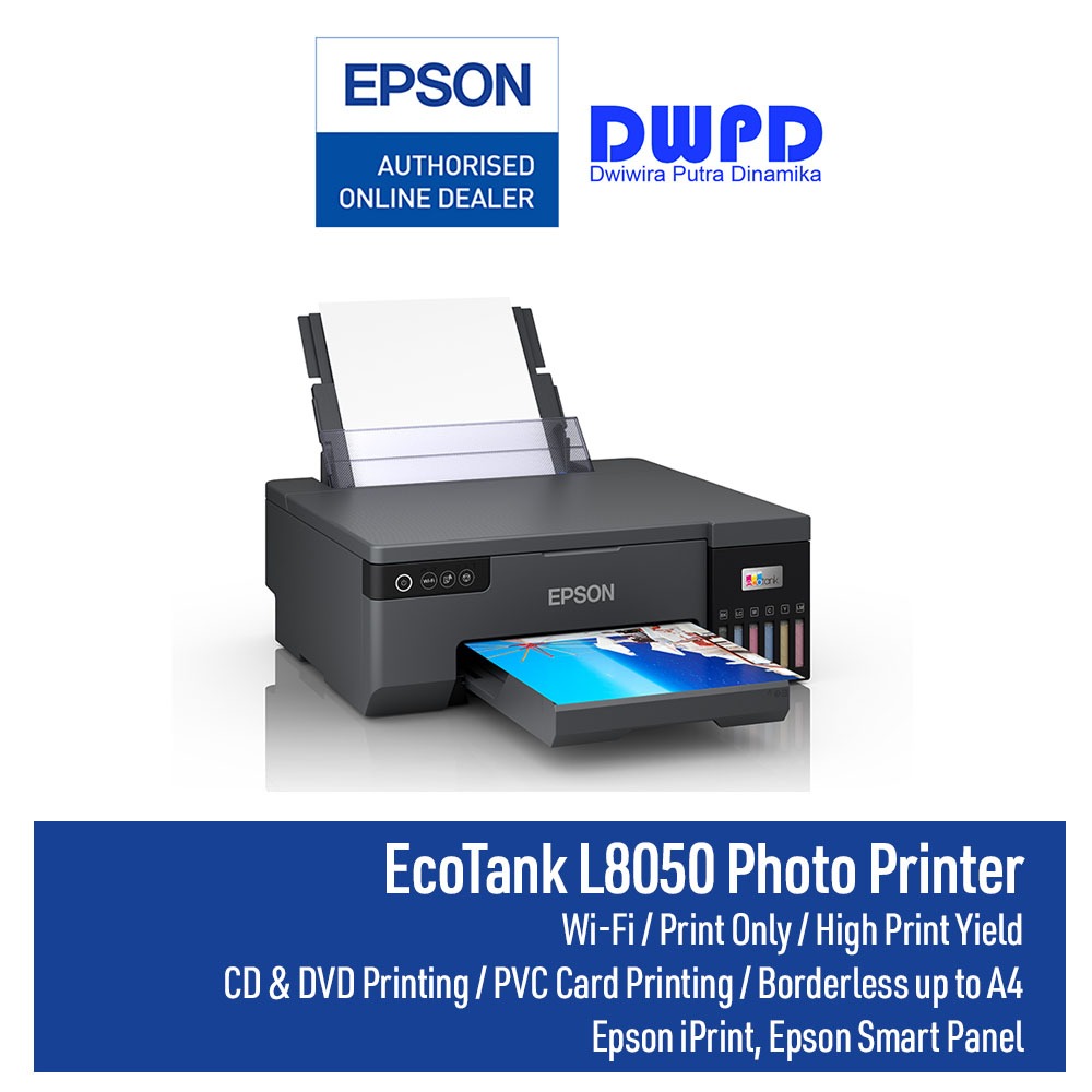 Jual EPSON Printer Photo EcoTank L8050 Print Wi-Fi CD/DVD Printing / PVC Card Printing / A4 ...
