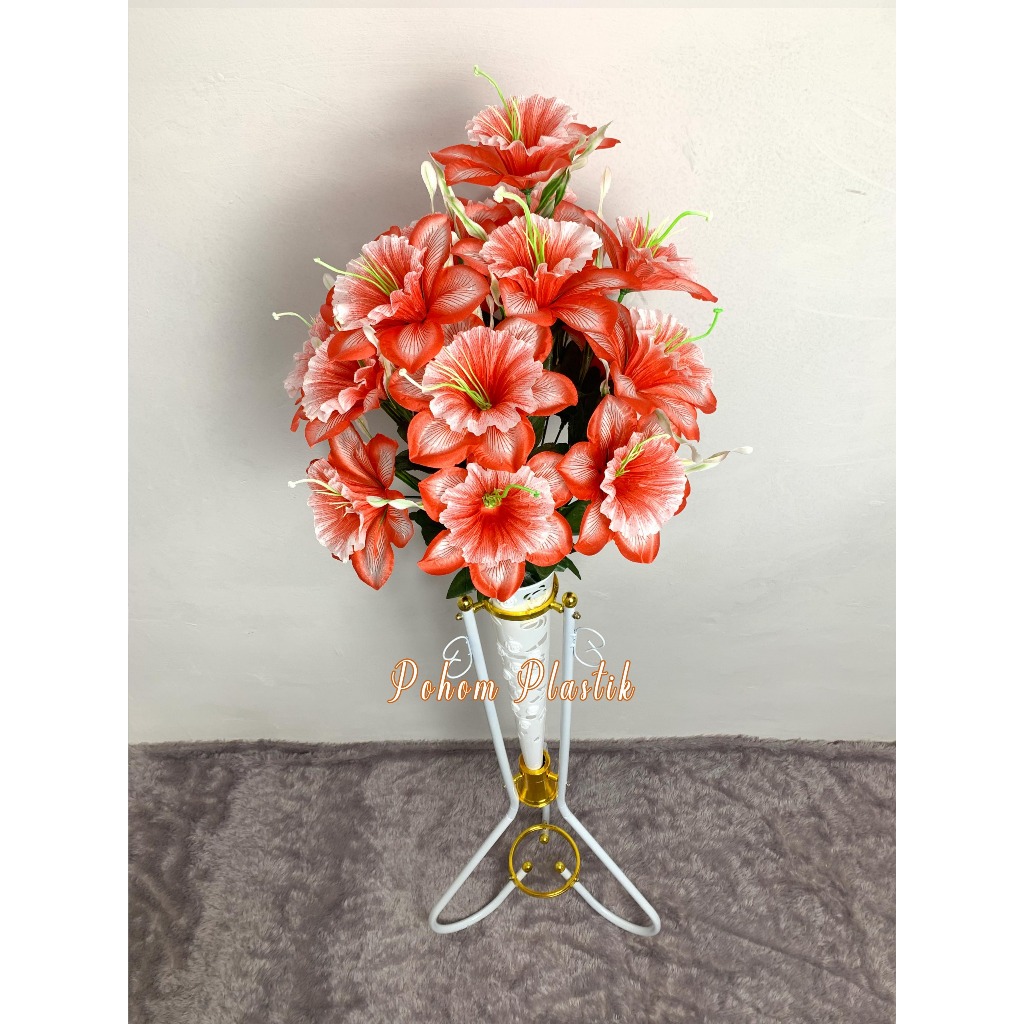 Jual Bunga Anthurium Aron Panda lilly 18kuntum satu set dengan pot ...