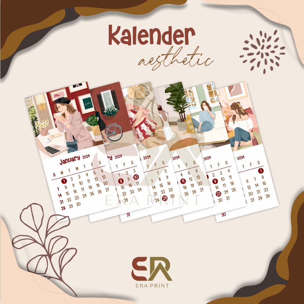 Jual Kalender Dinding 2024 Aesthetic Murah / Kalender Aesthetic ...