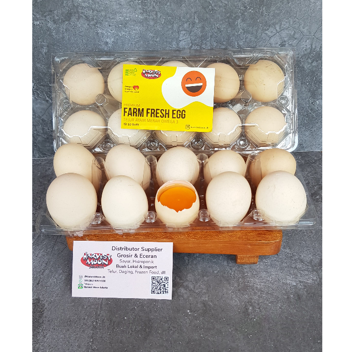 Jual HarvestMoon Telur Ayam Kampung Omega 3 Merah Per Tray | Shopee ...