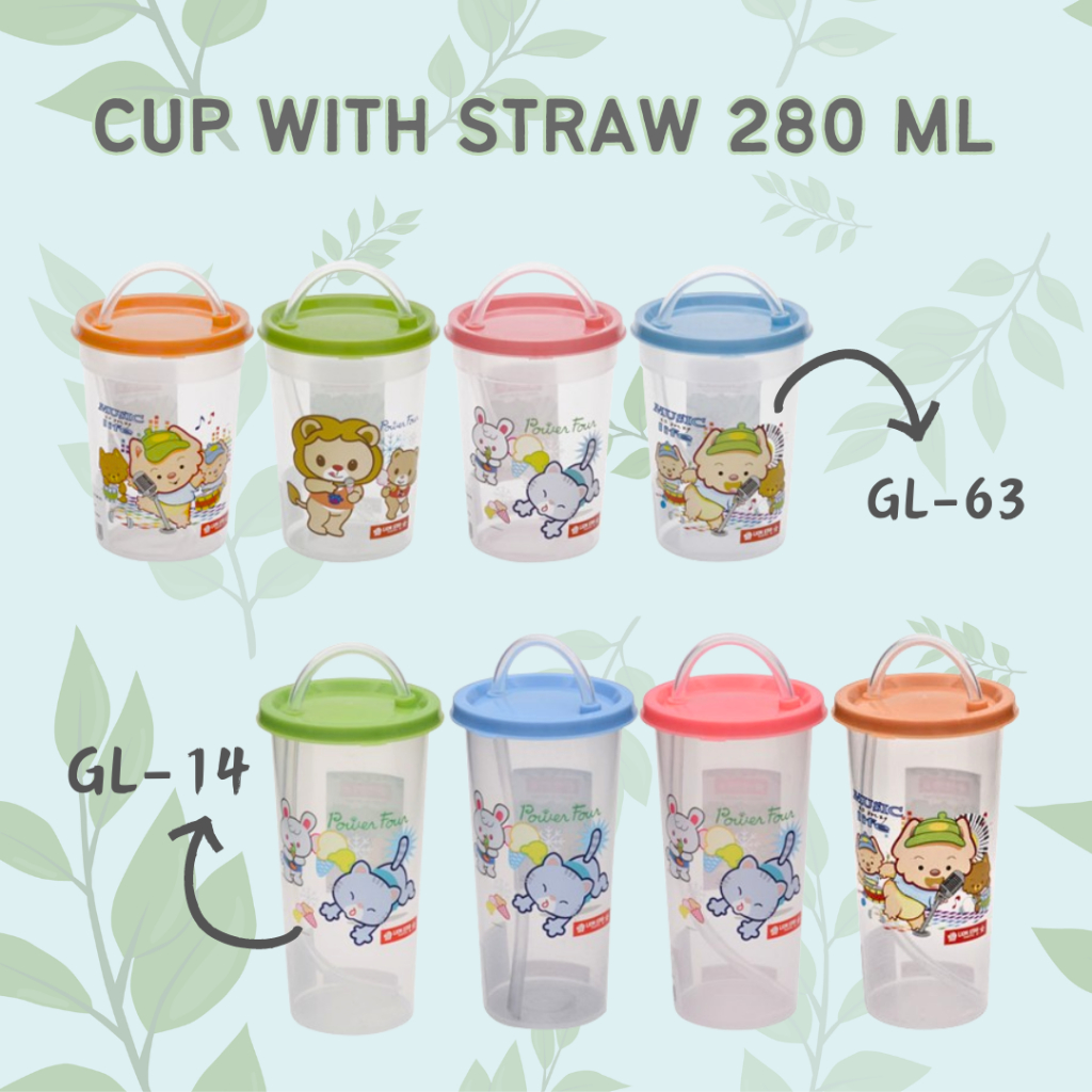 Jual Lion Star Gelas Cup With Straw - Gelas Minum Sedotan Ukuran 280ml ...