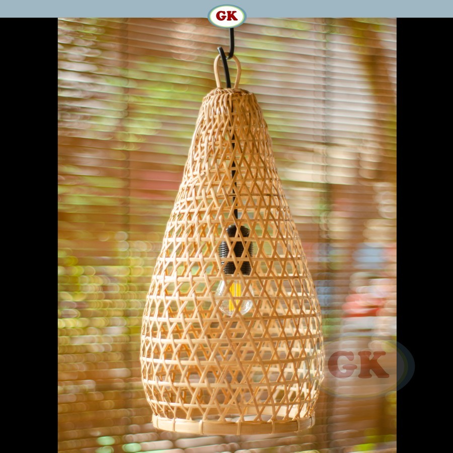 Jual Kap Lampu gantung Bambu / Lampu dekorasi bambu BT01 d20 | Shopee ...