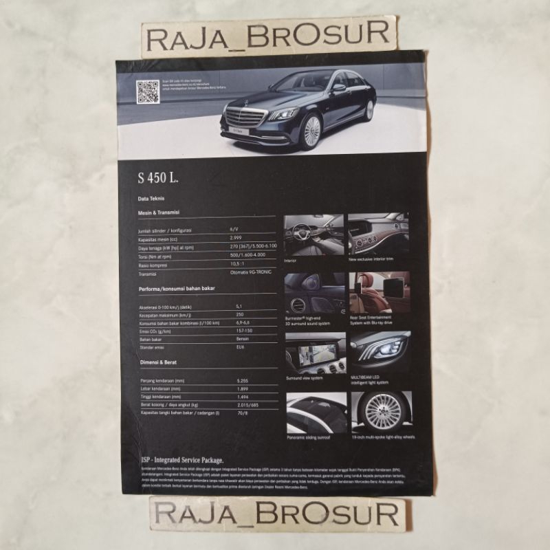 Jual Poster brosur katalog flyer Mercedes Benz Mercy S450 L/S450L/S 450 ...