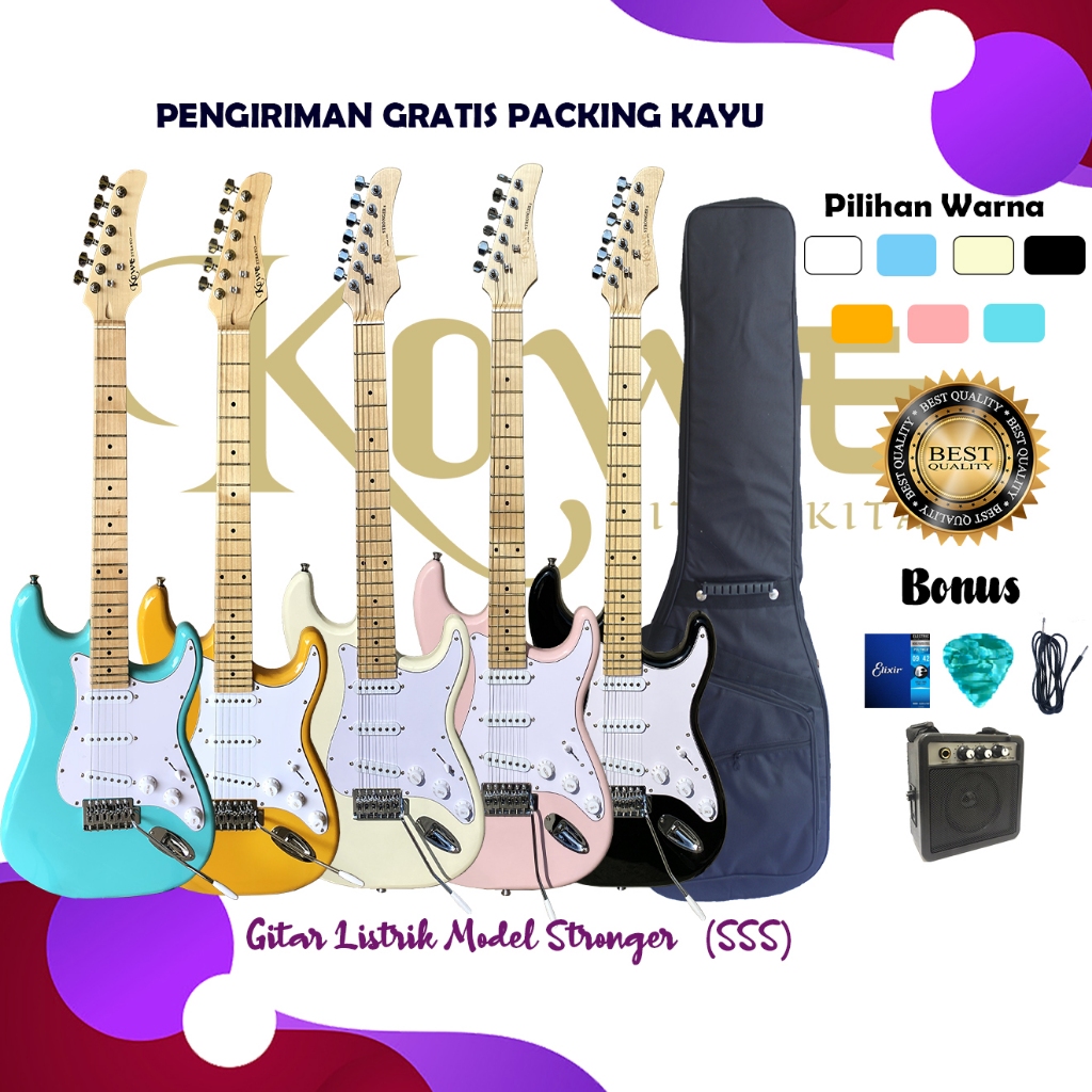 Jual Gitar Elektrik KOWE Stronger/Listrik Free Custom Nama dan Free ...