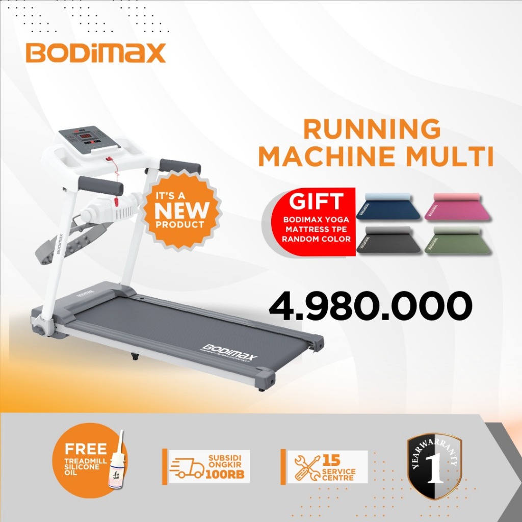 Jual BODIMAX RUNNING MACHINE MULTI – FOLDING TREADMILL / GYM / ALAT ...