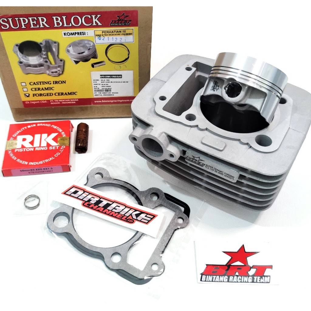 Jual BLOK CERAMIC BRT 68 MM KLX 150 DTRACKER 150 FORGED PISTON 68MM | Shopee Indonesia