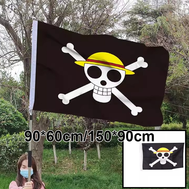 Jual 150*90cm Bendera One Piece Bendera Bajak Laut One Piece Luffy ...