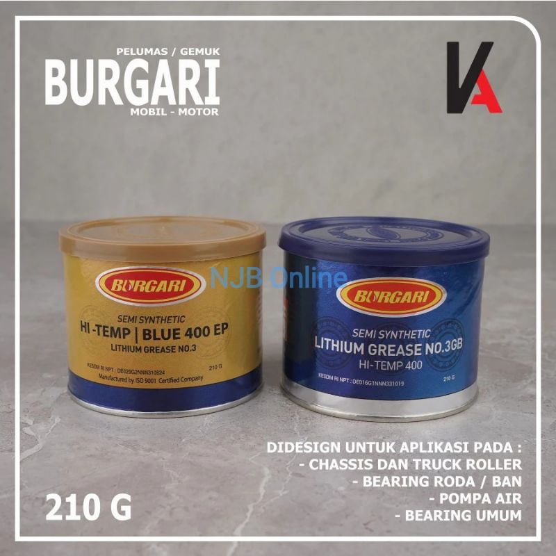 Jual Gemuk Grease Burgari Lithium No.3 GB Hi Temp 400 Ukuran 210Gram ...