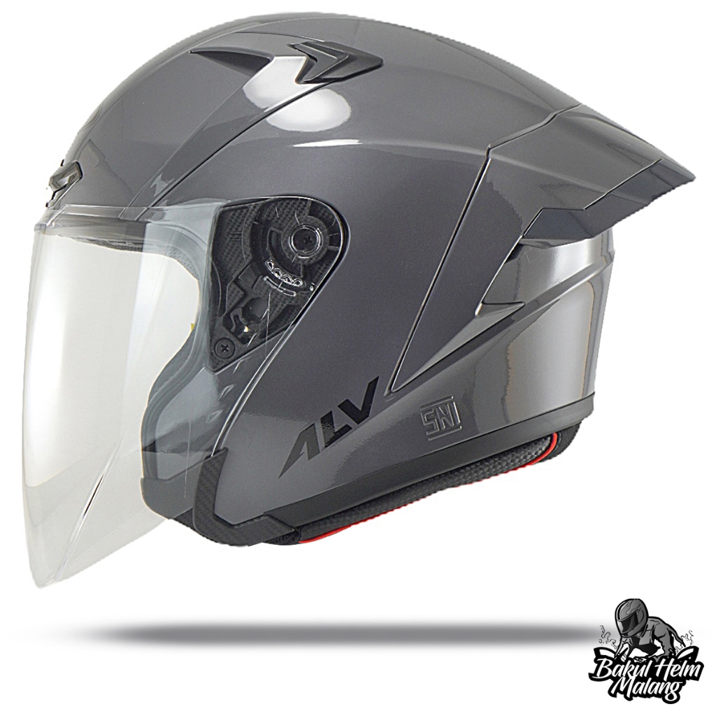 Jual Helm ALV ULTRON PRO GREY GLOSSY Visor Silver / Clear | Helm Half ...