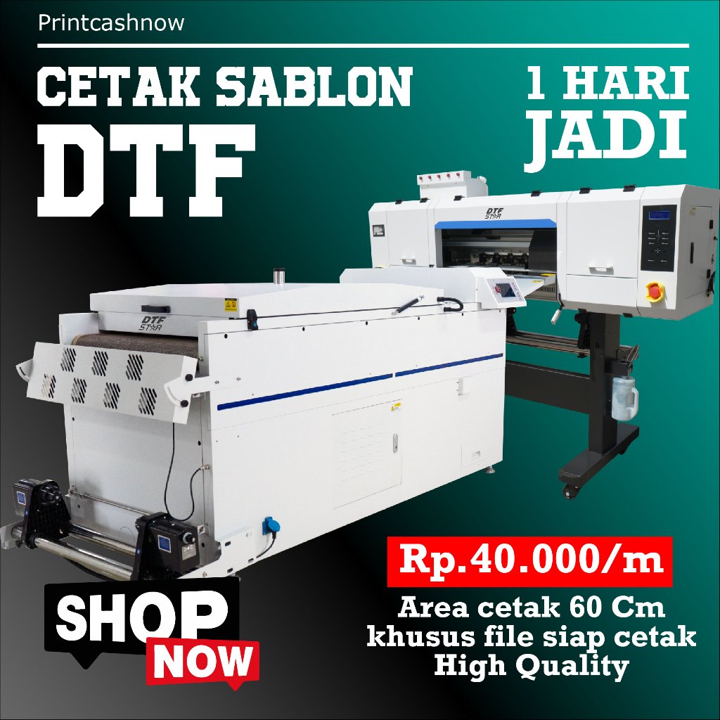 Jual CETAK SABLON DTF 40.000/METER, HIGH QUALITY | Shopee Indonesia