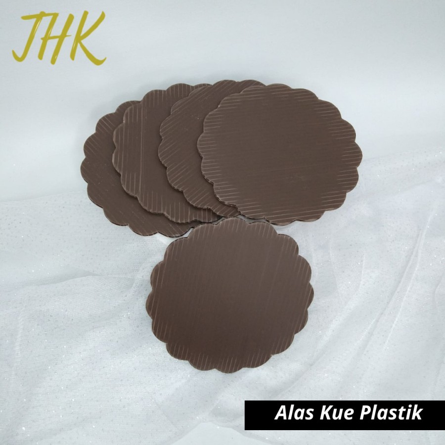 Jual Alas Tatakan Kue Tart Bulat Kotak 20 cm Plastik Impra Board Coklat ...