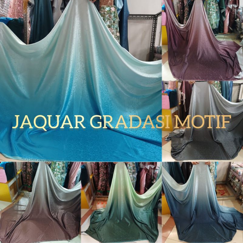 Jual (COD) Bahan JAQUAR Gradasi Motif/Jaguar Motif Gradasi Warna ...