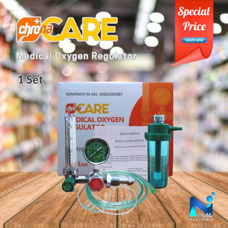 Jual Medical Oxygen Regulator Original Chrona Care / Regulator Oksigen ...
