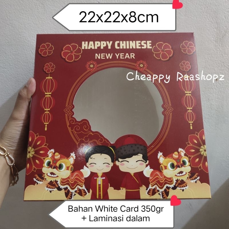 Jual Exclusive Box Imlek 22x22 x8cm Box Imlek 4 toples 300gr box imlek ...