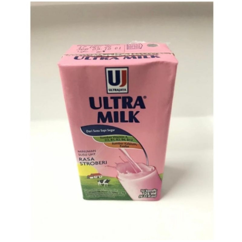 Jual Ultra Milk Susu UHT stoberry 125 ML / 1 Pcs | Shopee Indonesia