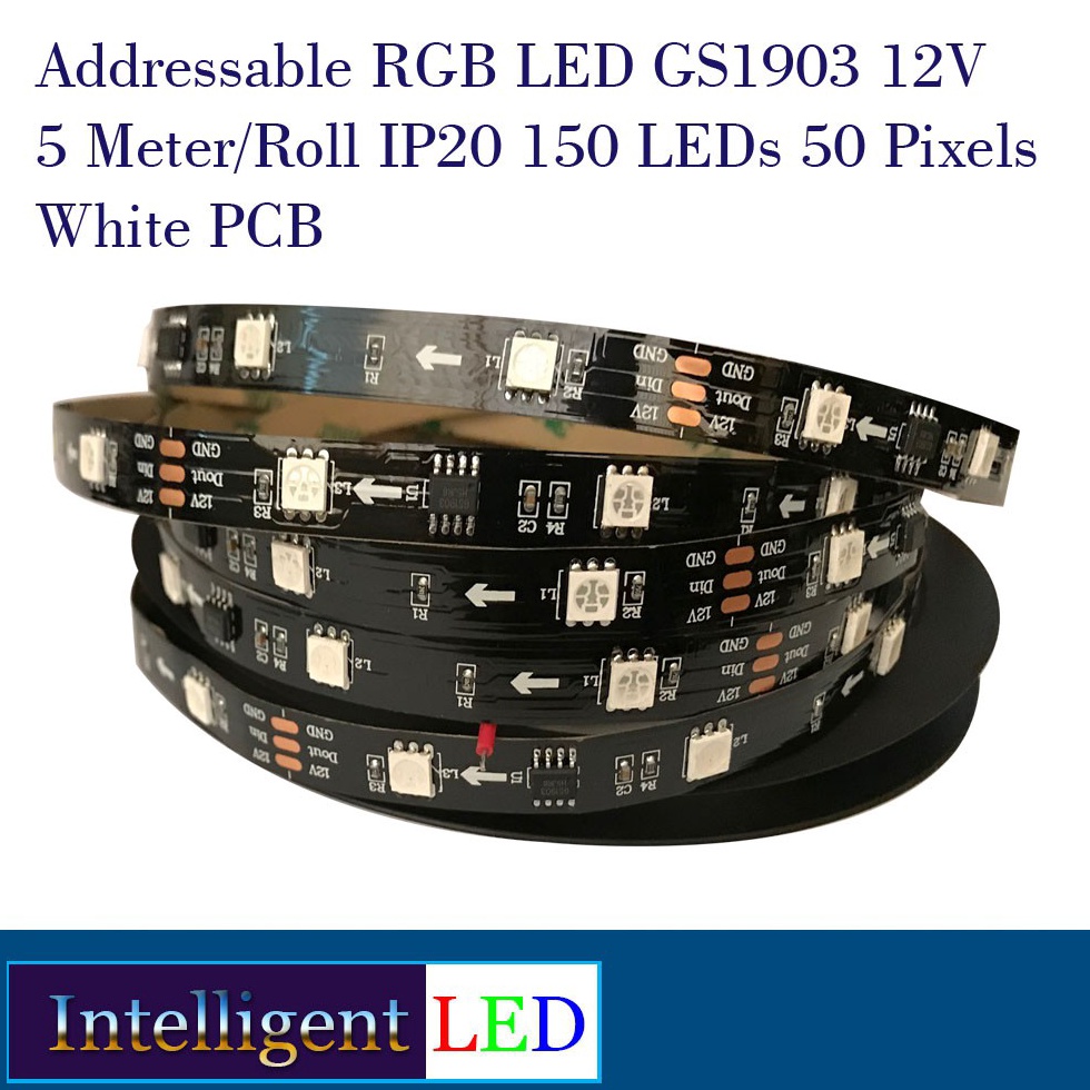 Jual Ready.. Addressable RGB LED WS2811 SM16703 12V 5 Meter/Roll IP20 ...