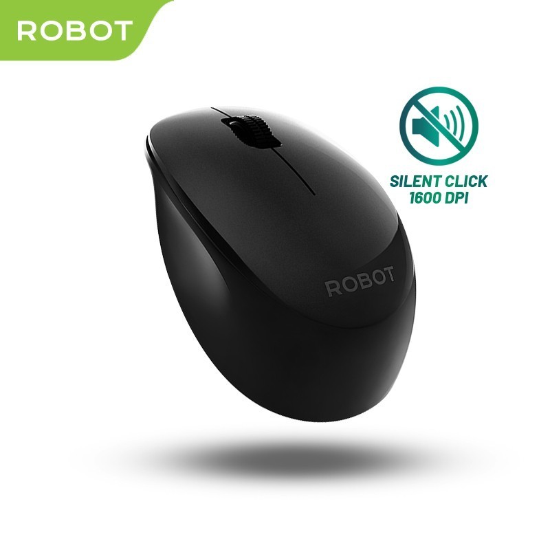 Jual ROBOT Mouse Wireless Silent Click Ergonomis garansi 1 tahun M210S ...