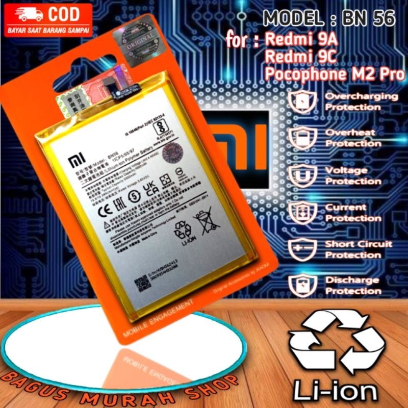 Jual Batre BN56 Redmi 9A Battery BN 56 Redmi 9C Baterai BN-56 Pocophone ...