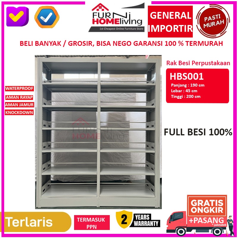 Jual Rak Perpustakaan Buku Besi Library Book 2 Sisi HBS001 | Shopee ...