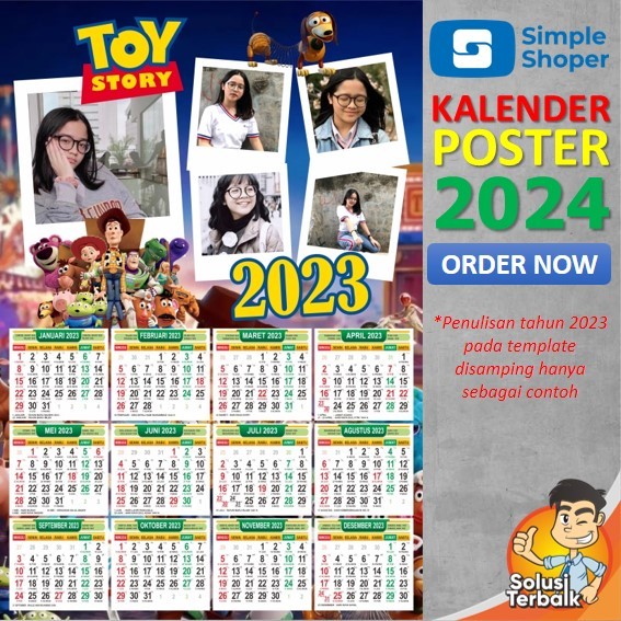 Jual Kalender Poster Tahunan 1 Lembar - Kalender 2024 | Shopee Indonesia