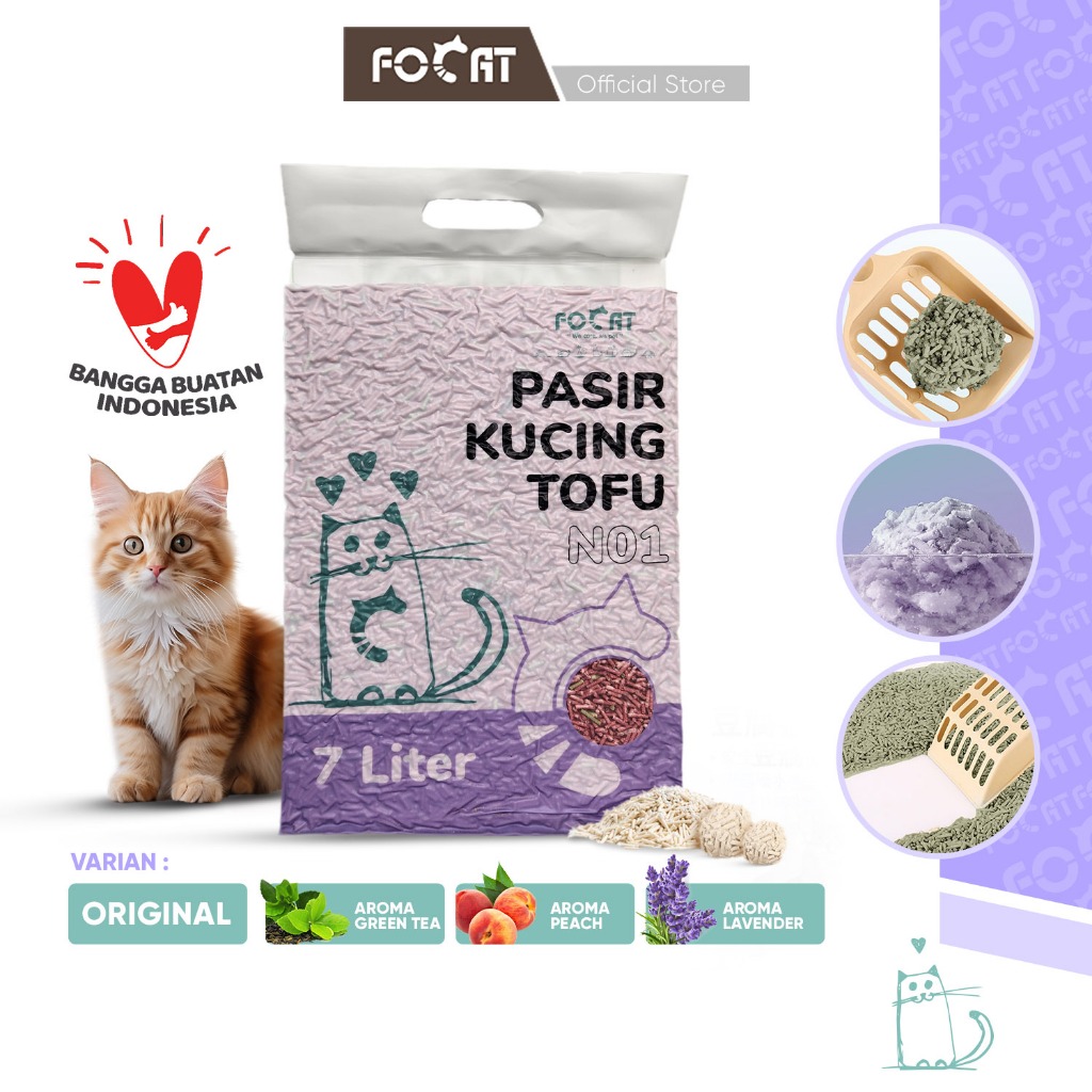 Jual FOCAT Pasir Kucing Tofu Harum 7L N01 Pasir Gumpal / Pasir Kucing ...