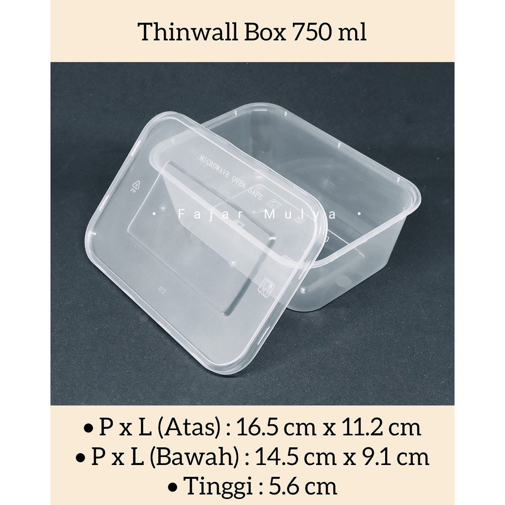 Jual Food Container / Kotak Makan Plastik / Thinwall Box 750 ml | Shopee Indonesia
