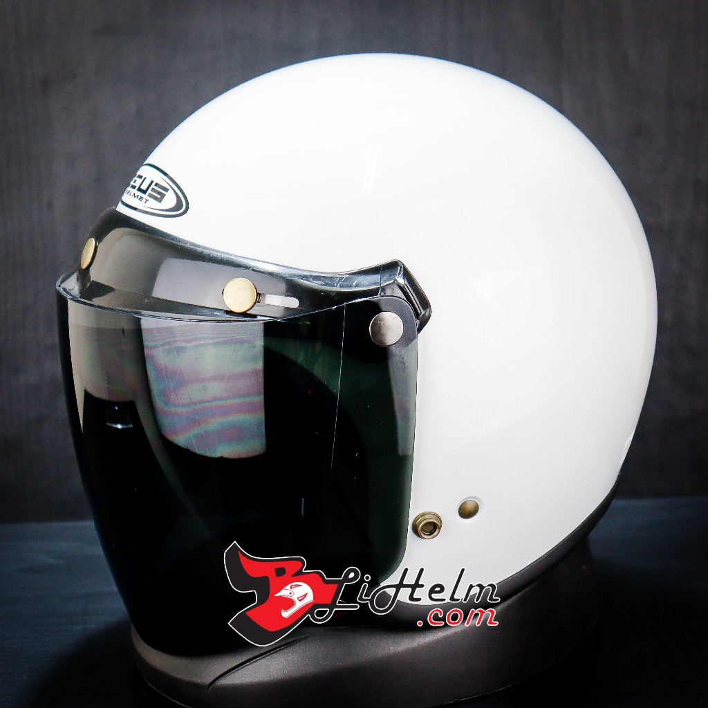 Jual HELM ZEUS ZS 385C SOLID WHITE | RETRO CLASSIC SNI | Shopee Indonesia