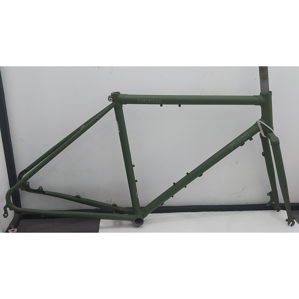 Jual Frame dan Fork FLKR Touring Expedition Green Army Folker | Shopee ...