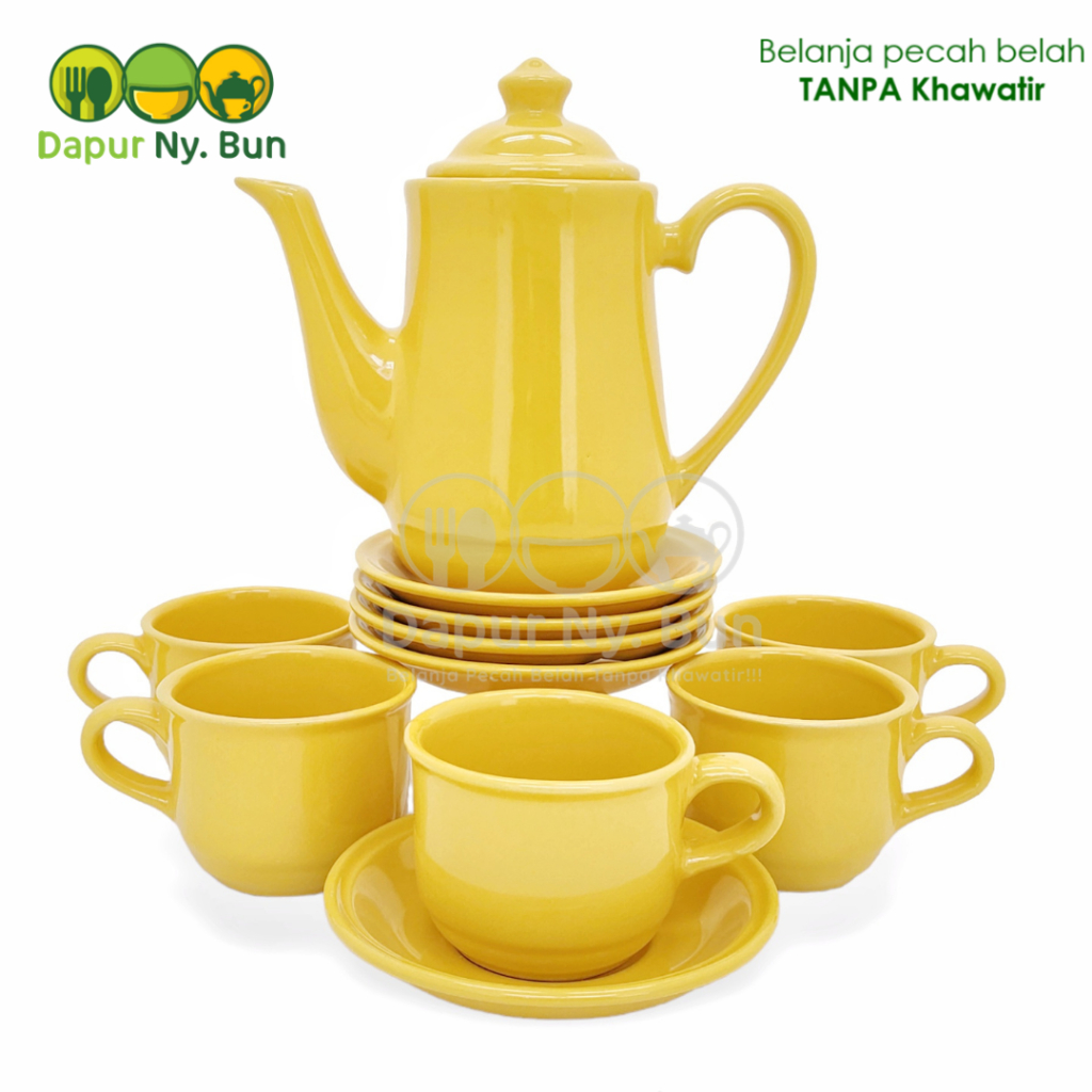 Jual Teko Set Nikura - Coffee Set - Teko & Tutup - 5 Cangkir & 5 Saucer ...