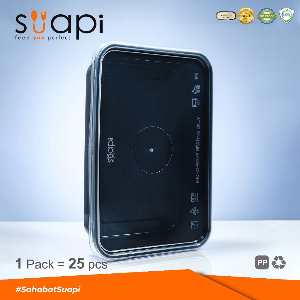 Jual [25pcs] SUAPI Thinwall 500ml HITAM / Kotak Makan / Food Container ...