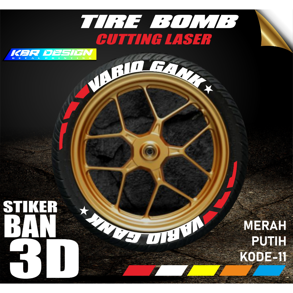 Jual Sticker Ban / Font Ban / Tire Bomb / 3D stiker ban (VARIO GANK) IP ...