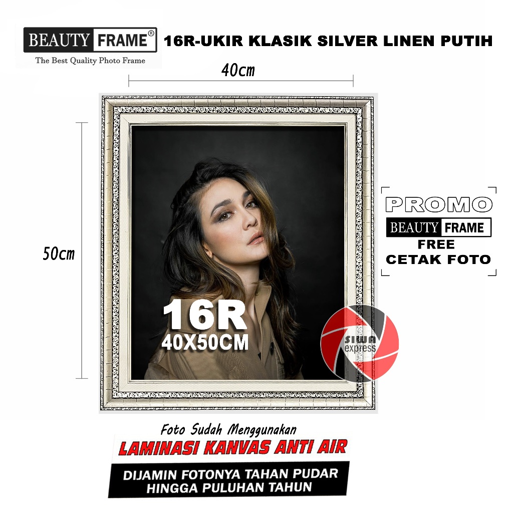 Jual BEAUTY FRAME 16R 40X50 BINGKAI GRATIS CETAK FOTO LAMINASI KANVAS ANTI AIR | Shopee Indonesia