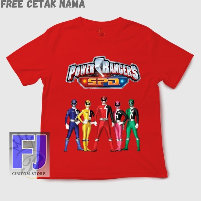 Jual Baju Kaos Atasan Anak Custom Gambar Power Rangers SPD Terbaru ...