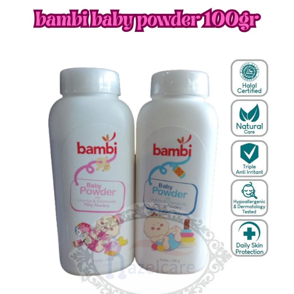 Jual Bedak Tabur Bayi Bambi Baby Powder 100gr 100 gr - Kulit Normal ...
