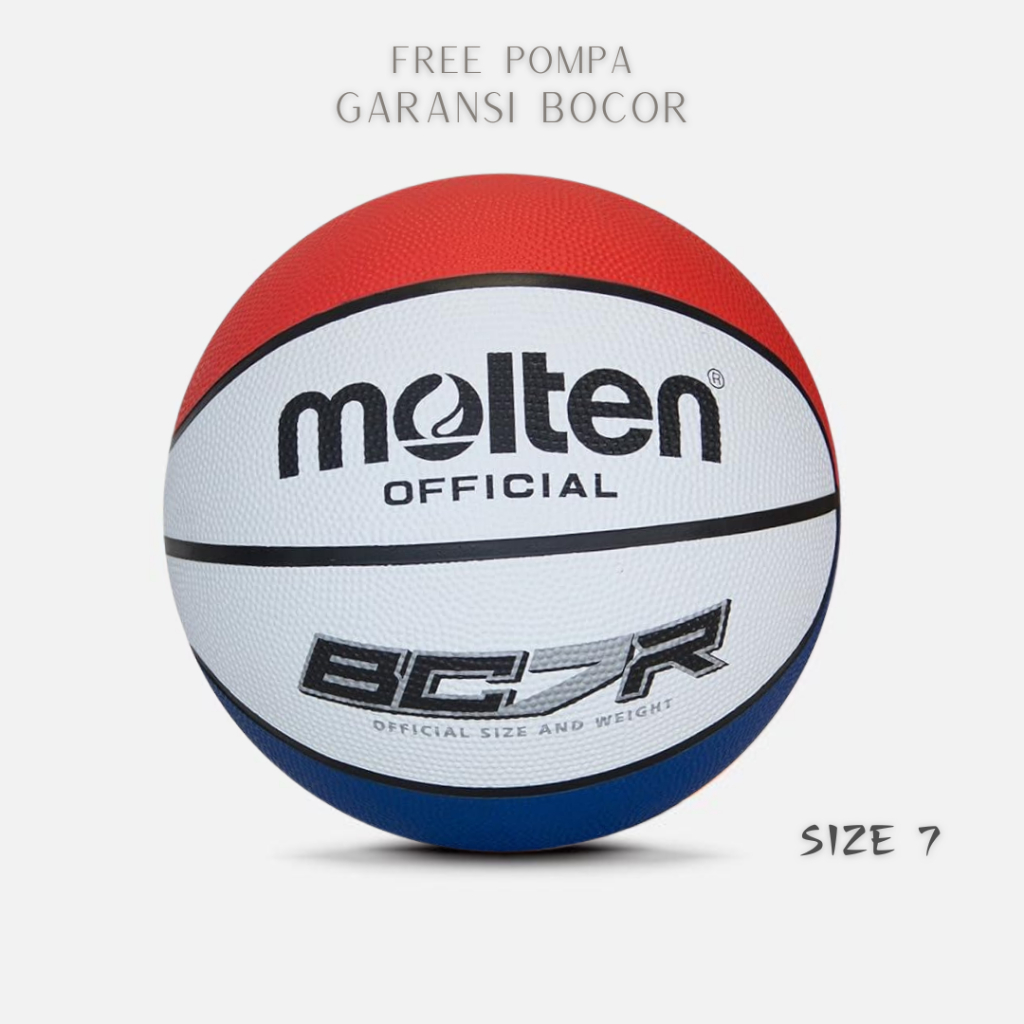 Jual MOLTEN bola basket ORIGINAL molten BC7R bahan rubber karet size 7 ...