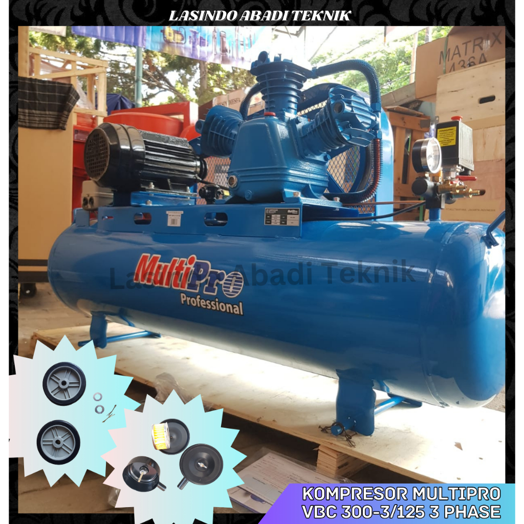 Jual Kompresor 3HP Multipro VBC-300-3/125 Kompresor Udara 3Hp (3 Phase ...