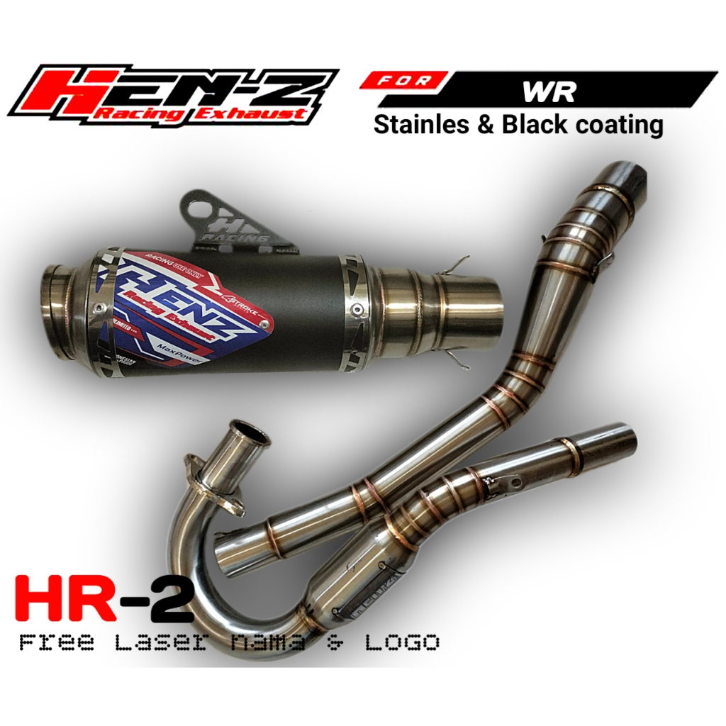 Jual Knalpot WR HR-2 Black coating Hen-z Racing Exhaust | Shopee Indonesia